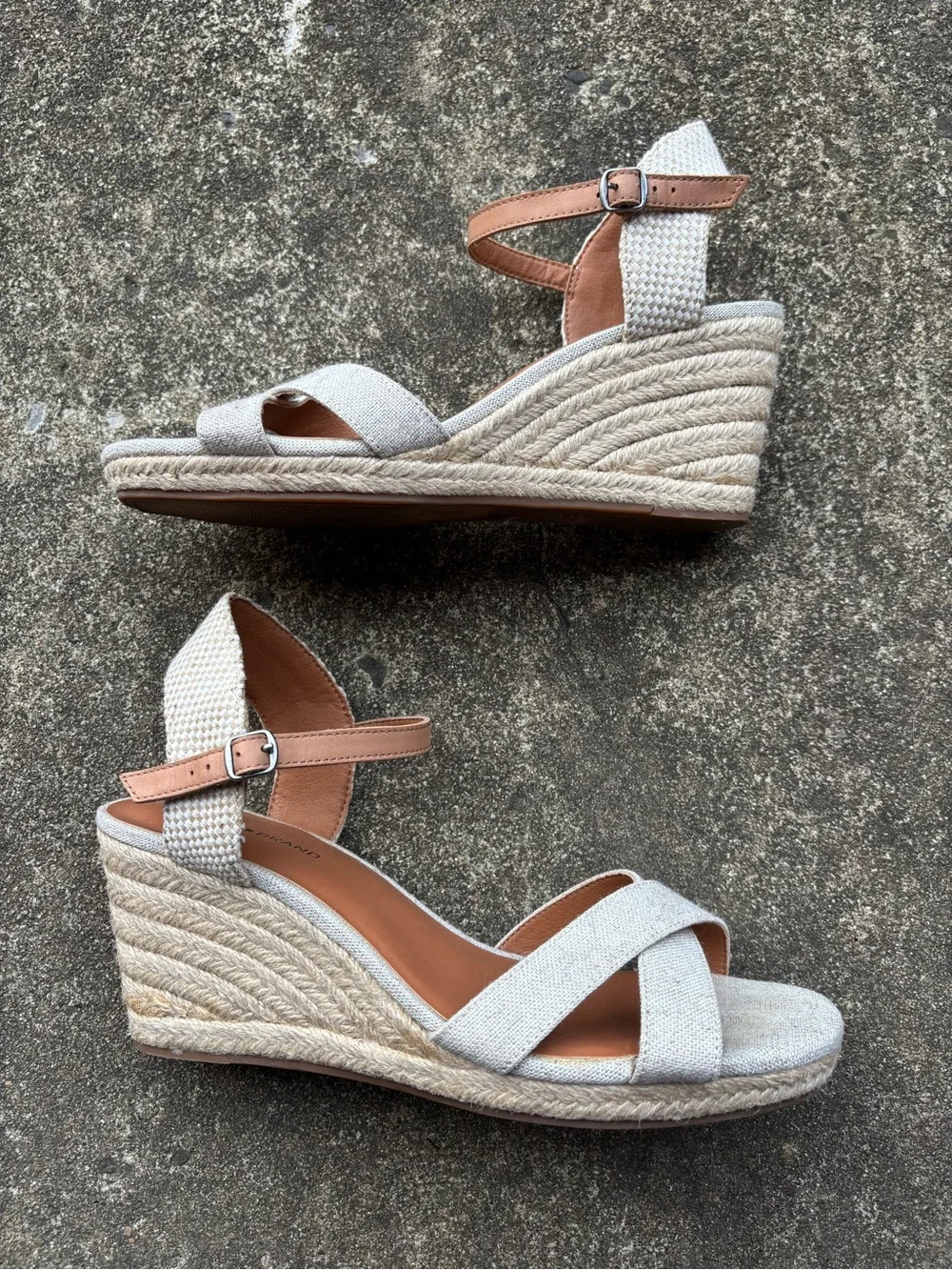 Lucky Brand | Shoes | Lucky Brand Neutral Espadrille Wedge Sandals With ...